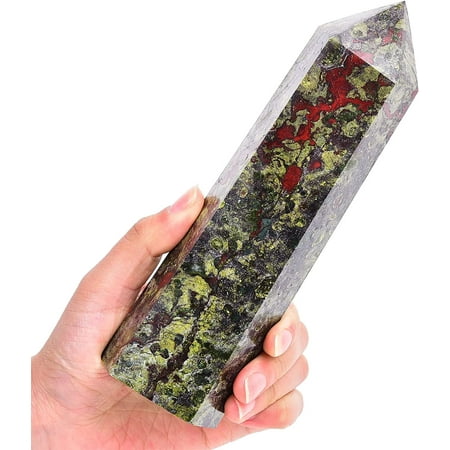 Bloodstone Obelisk Large Healing Crystal Wand Tower 6 Faceted Column ...