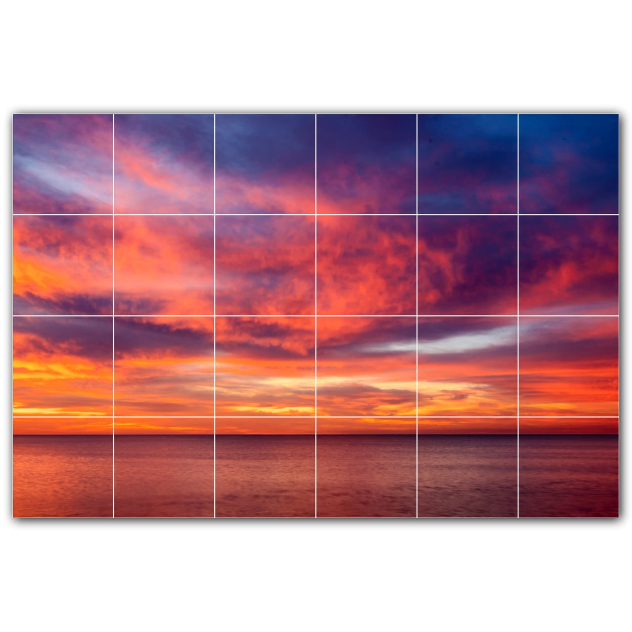 Picture-Tiles.com: Sunset Ceramic Tile Wall Mural WAL500992-64L. 48"W x ...