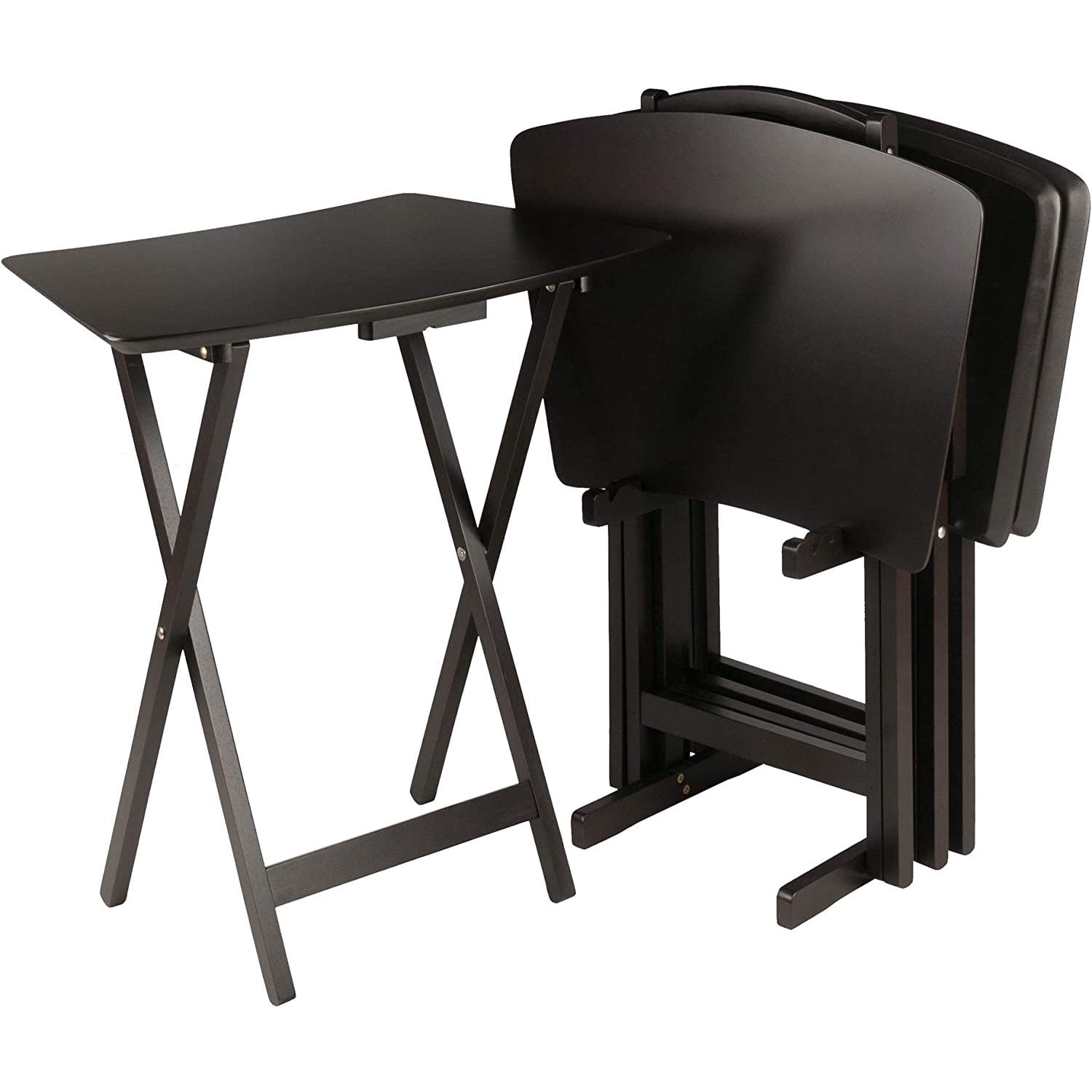 Bilot Anila 5-Pc Snack Table Set, Fan Shape, Coffee - Walmart.com