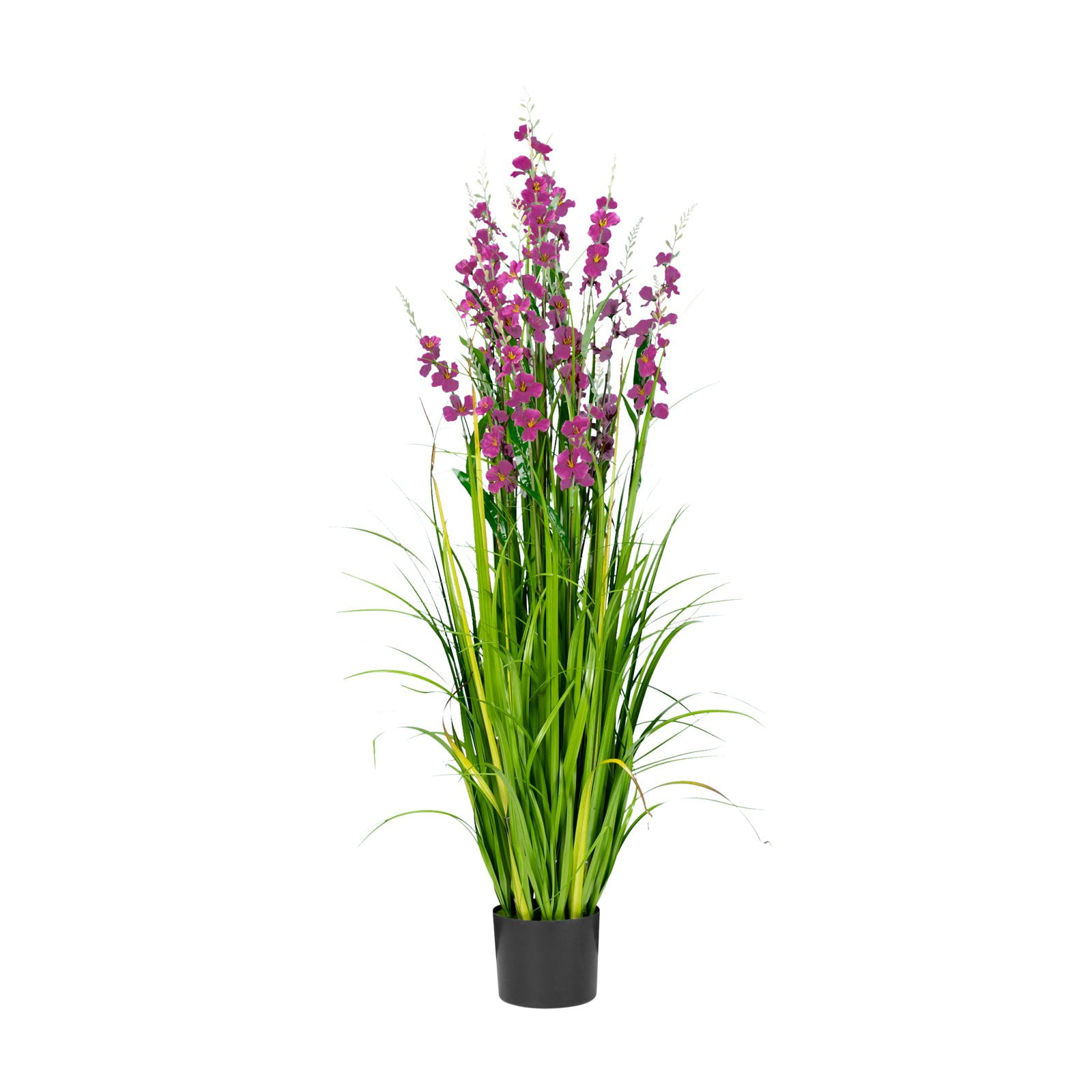 5 Feet High Artificial Reed with Decorative Dark Mauve Flowers ...