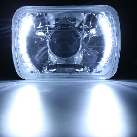 7"x6" H6014 H6052 H6054 Sealed Beam White LED Housing Chrome Headlight ...