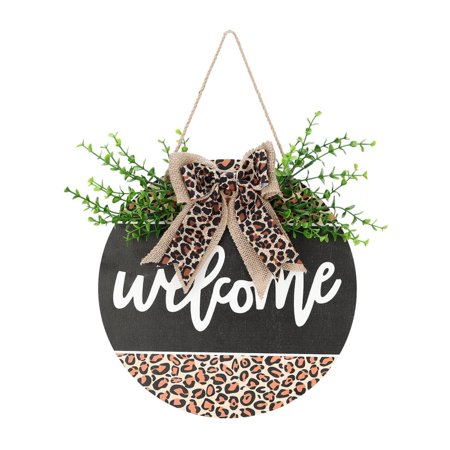 AMERTEER Leopard Print Welcome Sign for Front Door Outdoor Porch Decor ...
