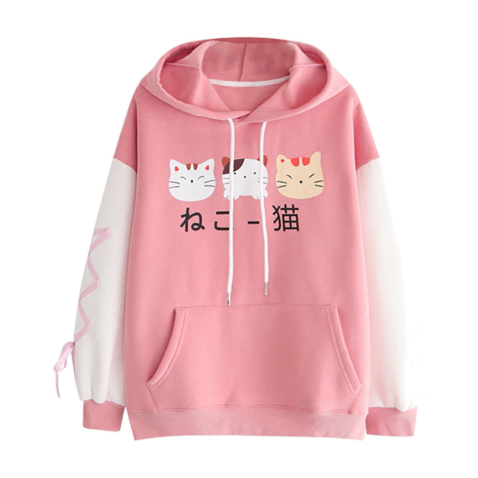 Click here for Unbranded Women Hooded Cat Cute Cotton Sleeve Tops... prices