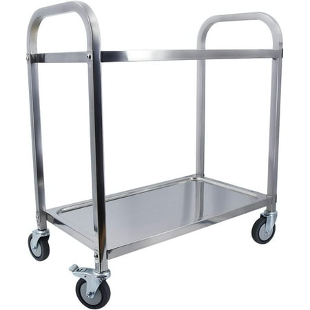 2 Tier Stainless Steel Utility Cart,Kitchen Trolley Cart Catering ...