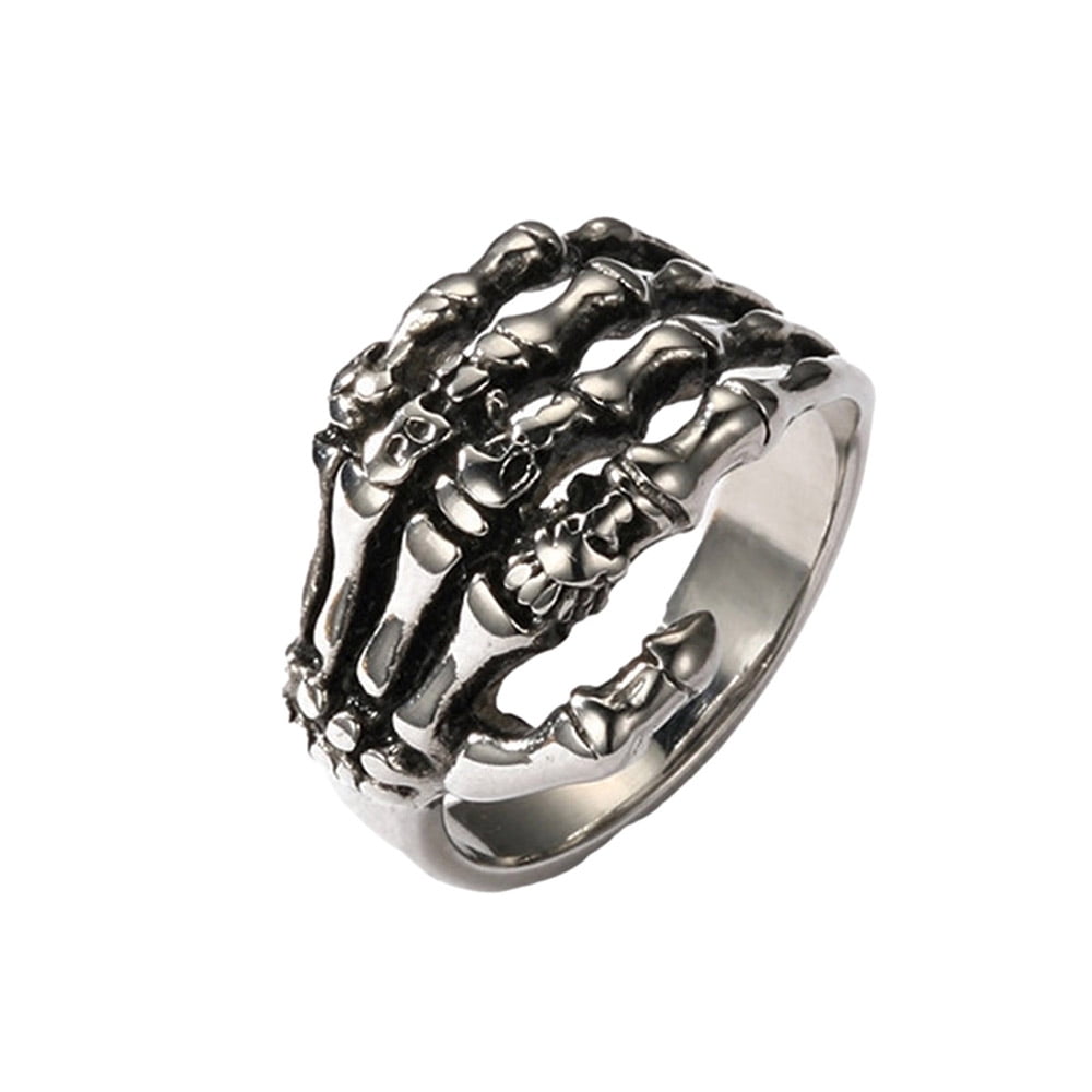 Cbcbtwo Halloween Ring, Skeleton Hand Skull Gothic Statement Rings ...