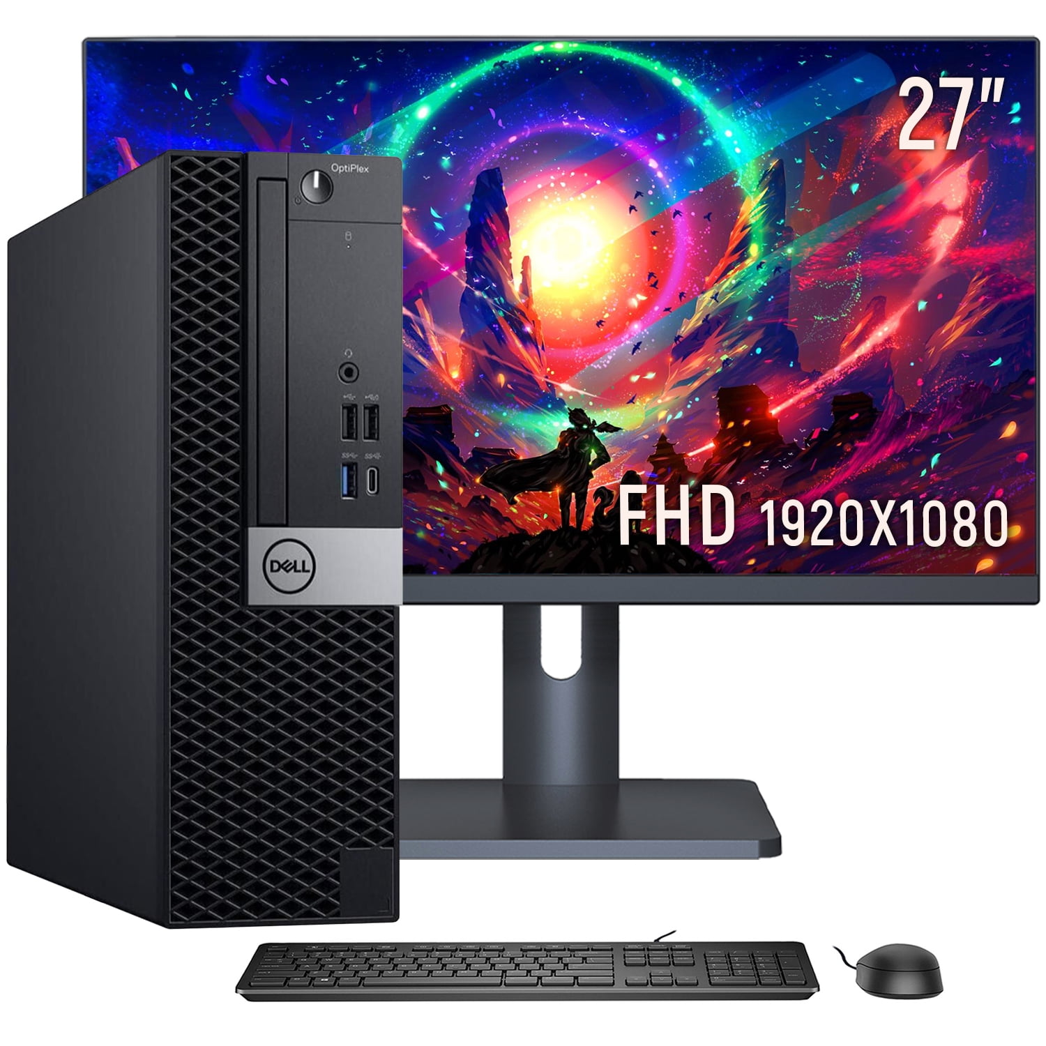 Dell Optiplex 5060 Desktop PC with NEW 27" Inch Monitors HDMI- Hexa ...