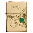 Zippo Armor Fleur-De-Lis Design High Polish Gold Plate Pocket Lighter ...