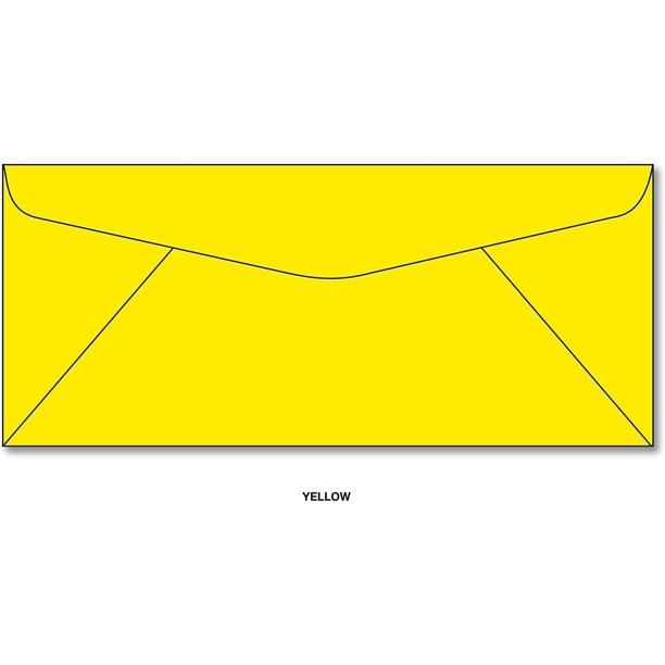Bright Yellow #10 Business Envelopes - 50 Envelopes - Walmart.com ...