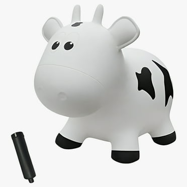 Black Cow Bounce & Ride-on Inflatable Hopper Toy with Pump - Walmart.com