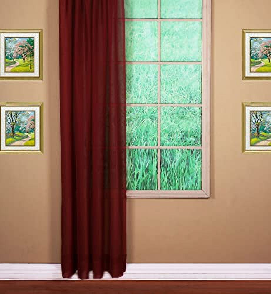Emelia Original Voile Panel 90", Burgundy, 60" W X 90" L - Walmart.com