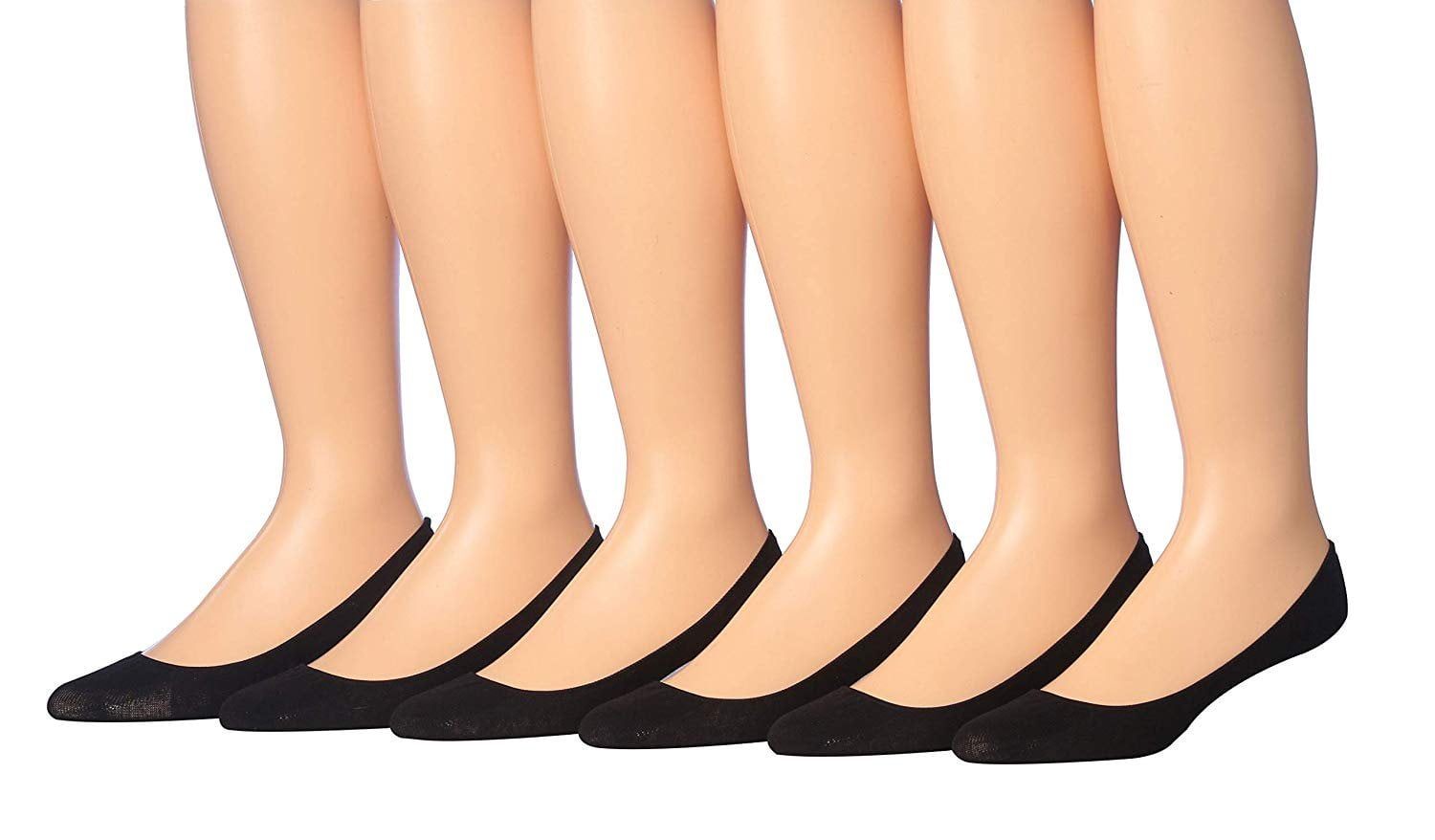 Tipi Toe Women's 6-Pairs Ultra Low Cut No Show Flats & Heels Shoe Foot ...