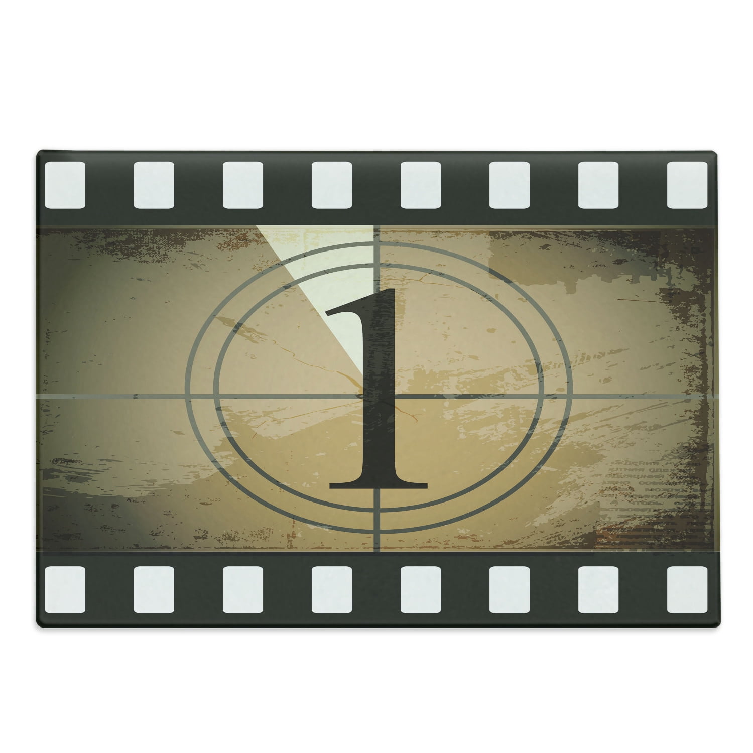 Movie Theater Cutting Board, Grunge Countdown Frame with Number in a ...