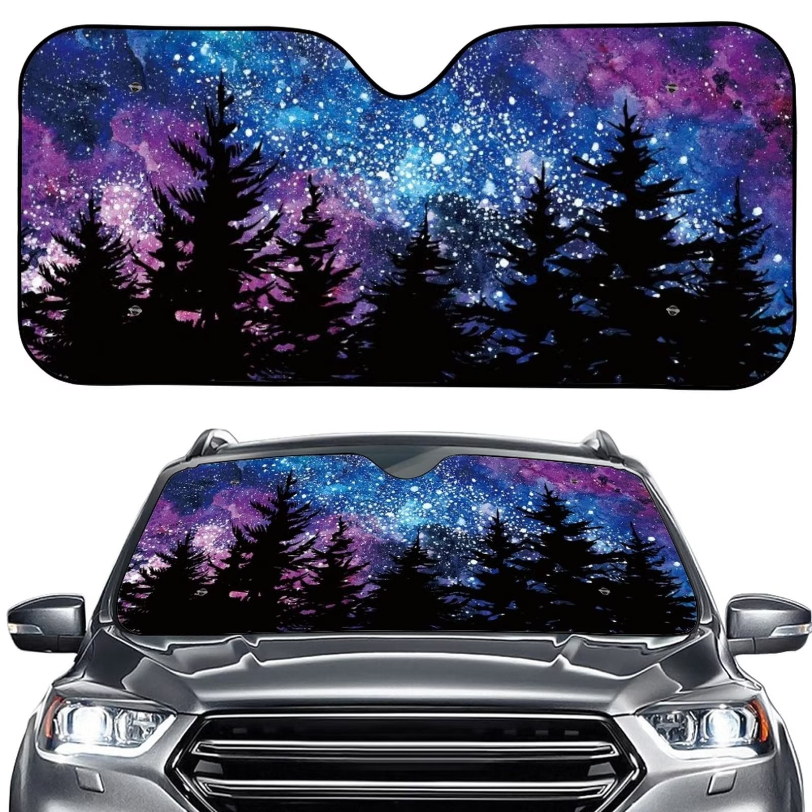 Renewold Forest Starry Sky Car Sunshade for Car SUV Truck Van Blocks ...