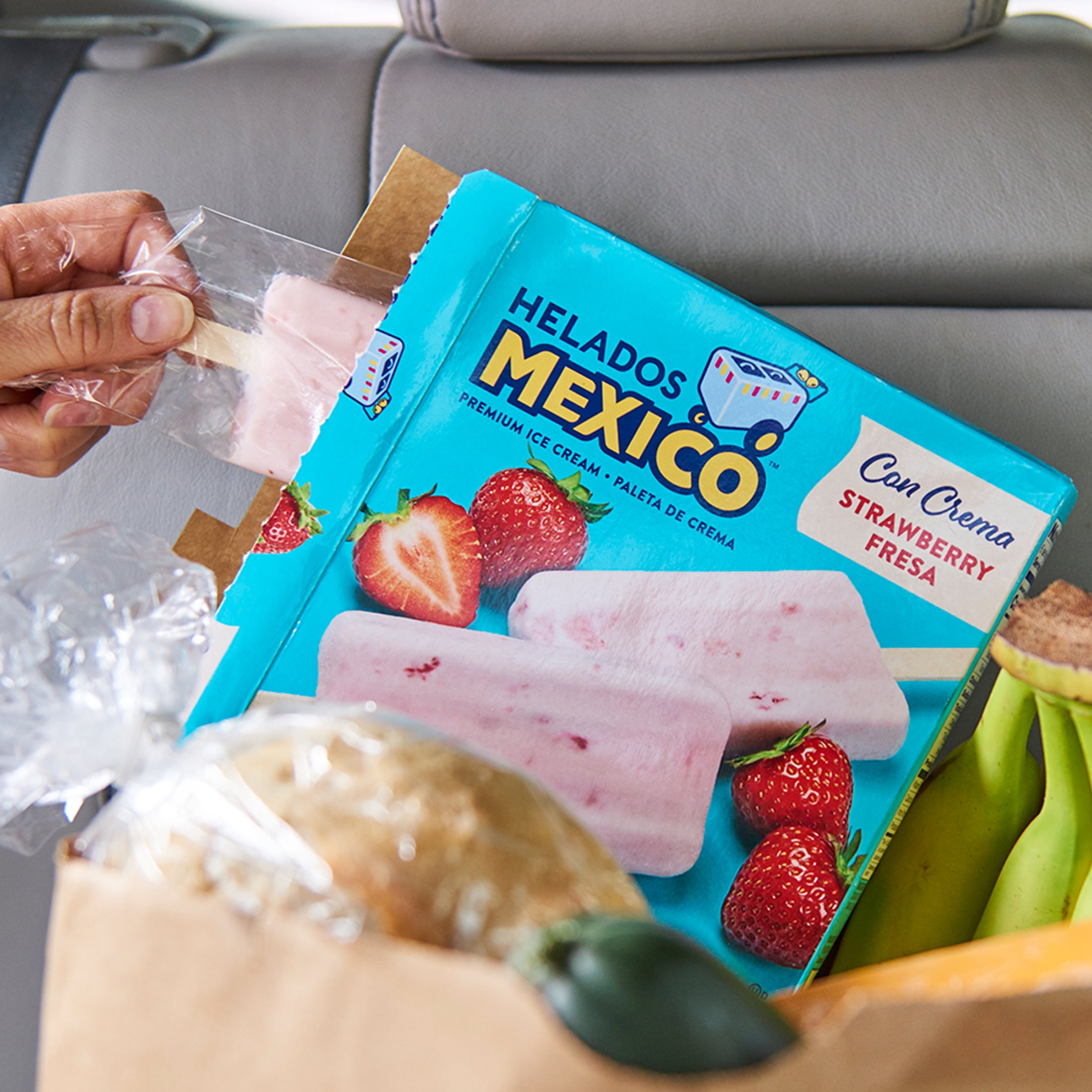 Helados Mexico Strawberry Ice Cream Bars, Gluten-Free, 6 Paletas, 18 fl ...
