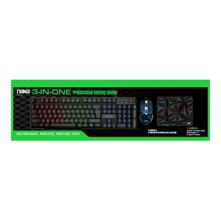 Naxa 3-In-One Professional Gaming Combo NG-5002 - Keyboard, mouse and ...