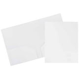 JAM Paper Heavy Duty Plastic Two Pocket Presentation Folders, White, 6 Pack - Walmart.com
