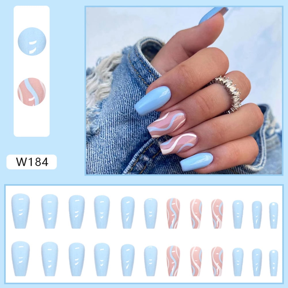 Medium Ballet Fake Nail Reusable Thin Soft Nail Easy Fitting for Nail ...