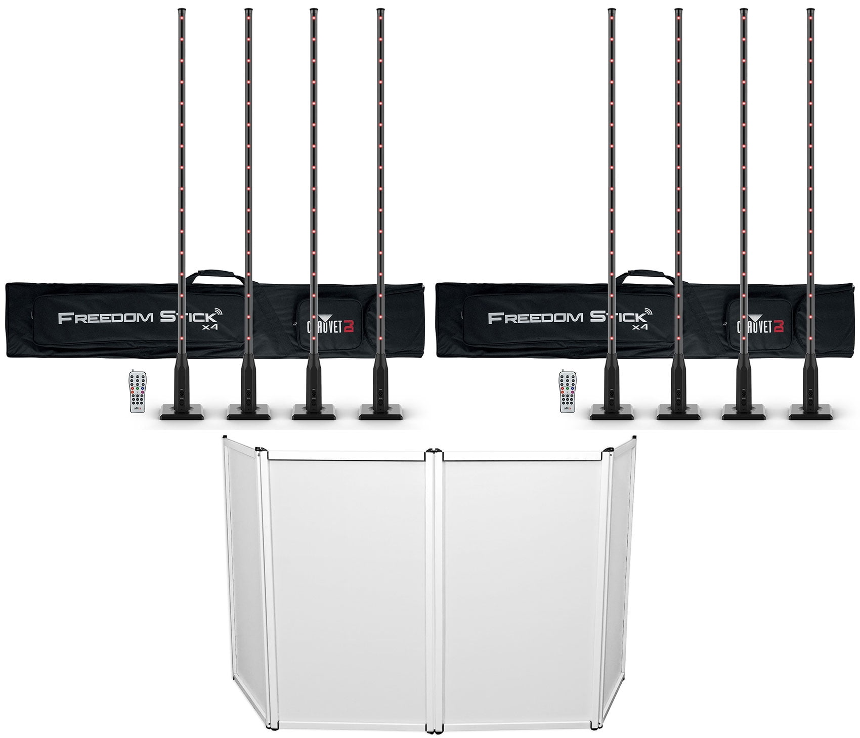 2 Chauvet DJ Freedom Stick X4 8) Wireless Battery RF LED DMX Light ...