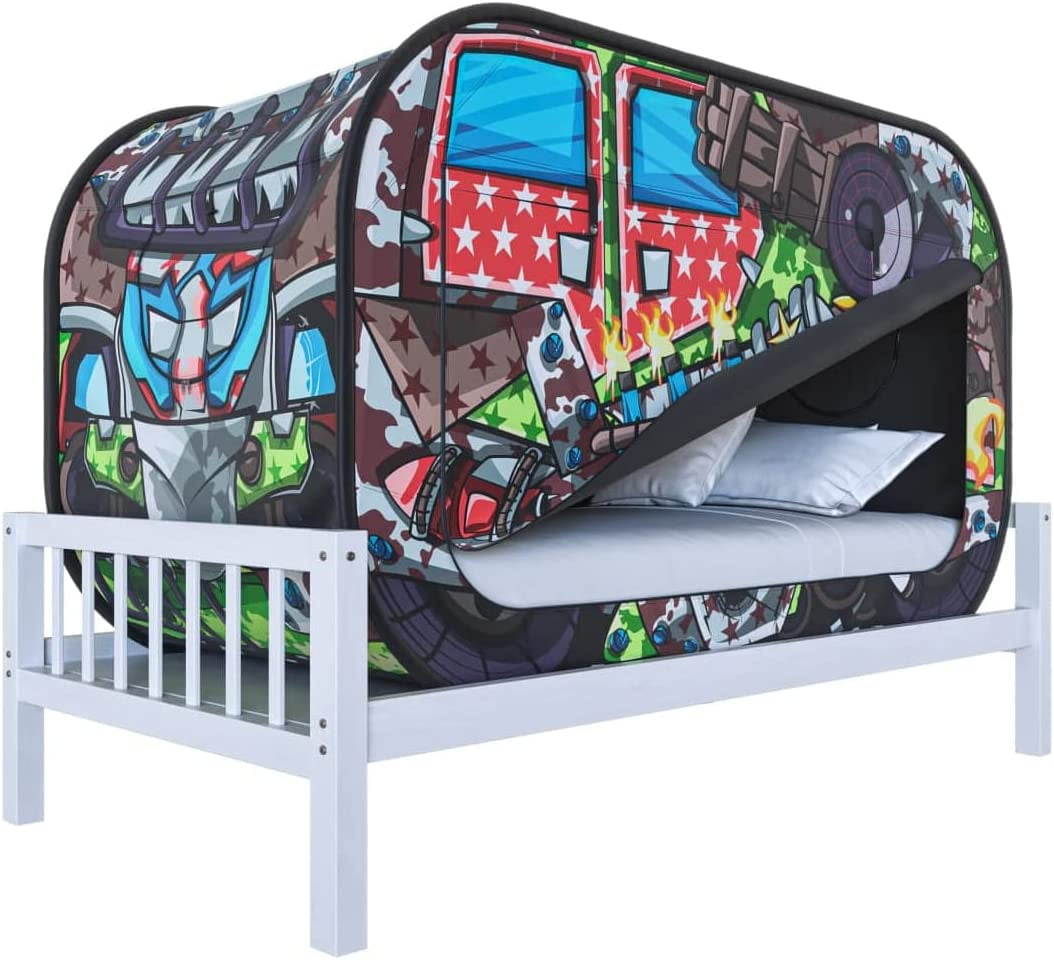 Skywin Kids Bed Tent Twin - Boys Bed Tent for Kids - Pop Up Privacy ...