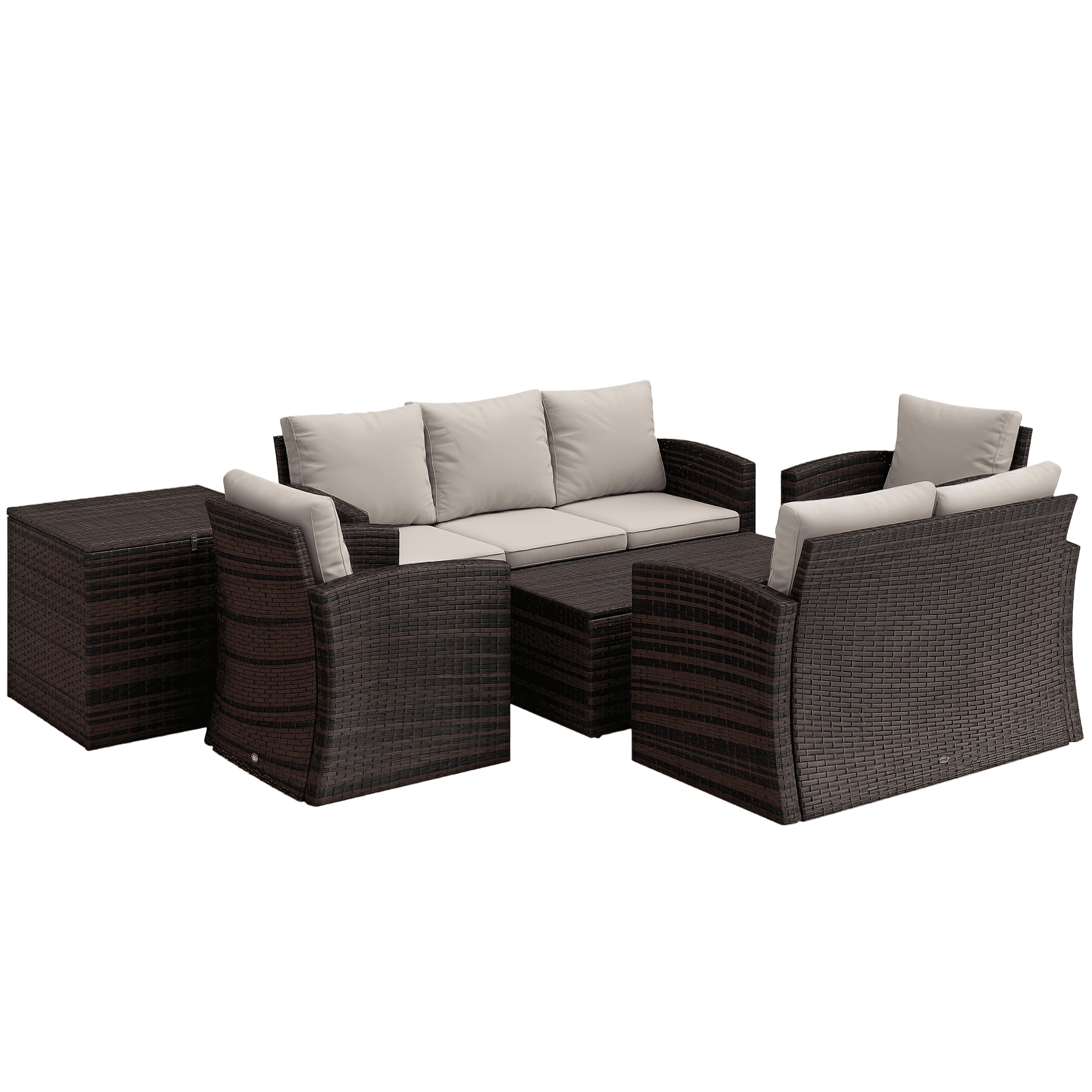 Click here for Outsunny 6pcs Patio Furniture Set Rattan Wicker Pa... prices