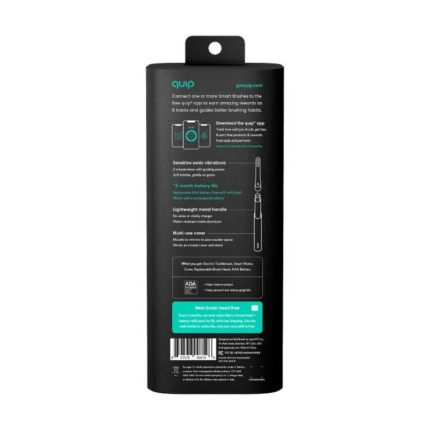 Quip Adult Smart Electric Toothbrush, Built-in Timer + Travel Case, All ...