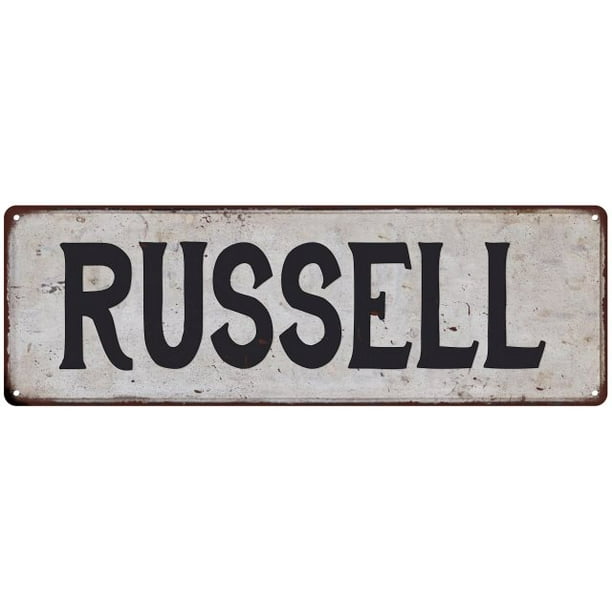 RUSSELL Vintage Look Rustic Chic Metal Sign 6x18 106180036638 - Walmart.com