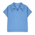 Ceisia Boys Short Sleeve Shirt Solid Waffle Knit Button Down Collared ...