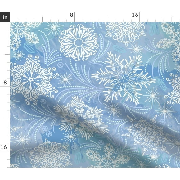 Blue Snowflake Fabric