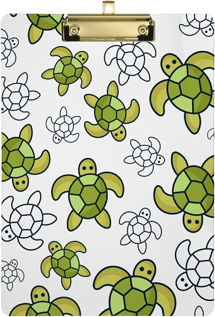 FMSHPON Sea Turtle Clipboard Hardboard Wood Nursing Clip Board and Pull ...