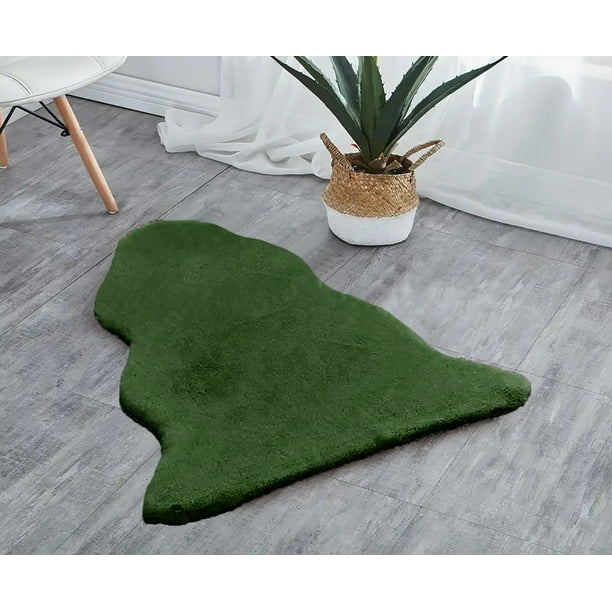 Sage Green 3x5 Feet Faux Rabbit Fur Fuzzy Soft Fluffy Plush Cozy Shaggy ...
