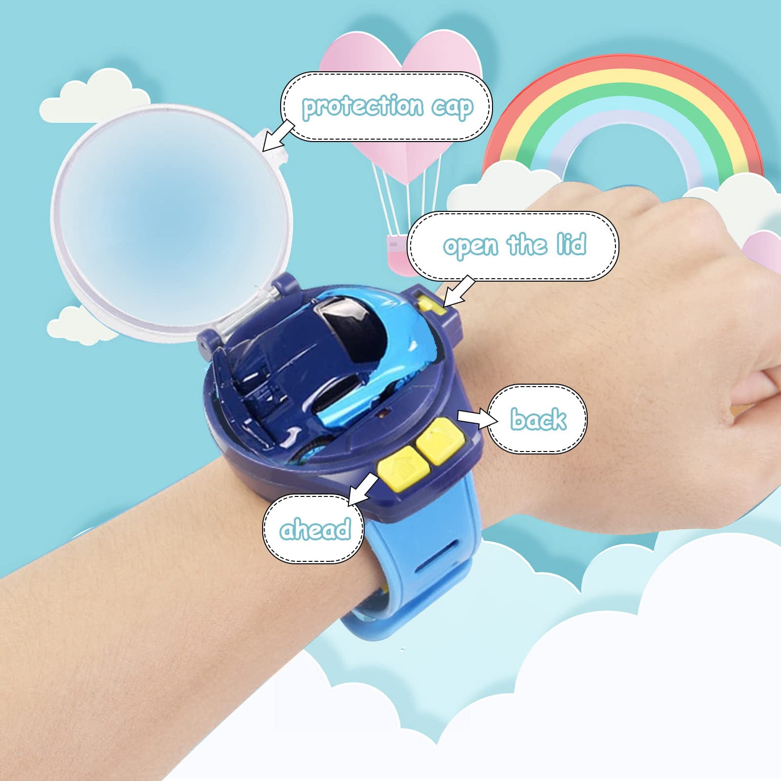Buy 2022 New Mini Remote Control Car Watch Toys, 2.4 GHz Detachable ...