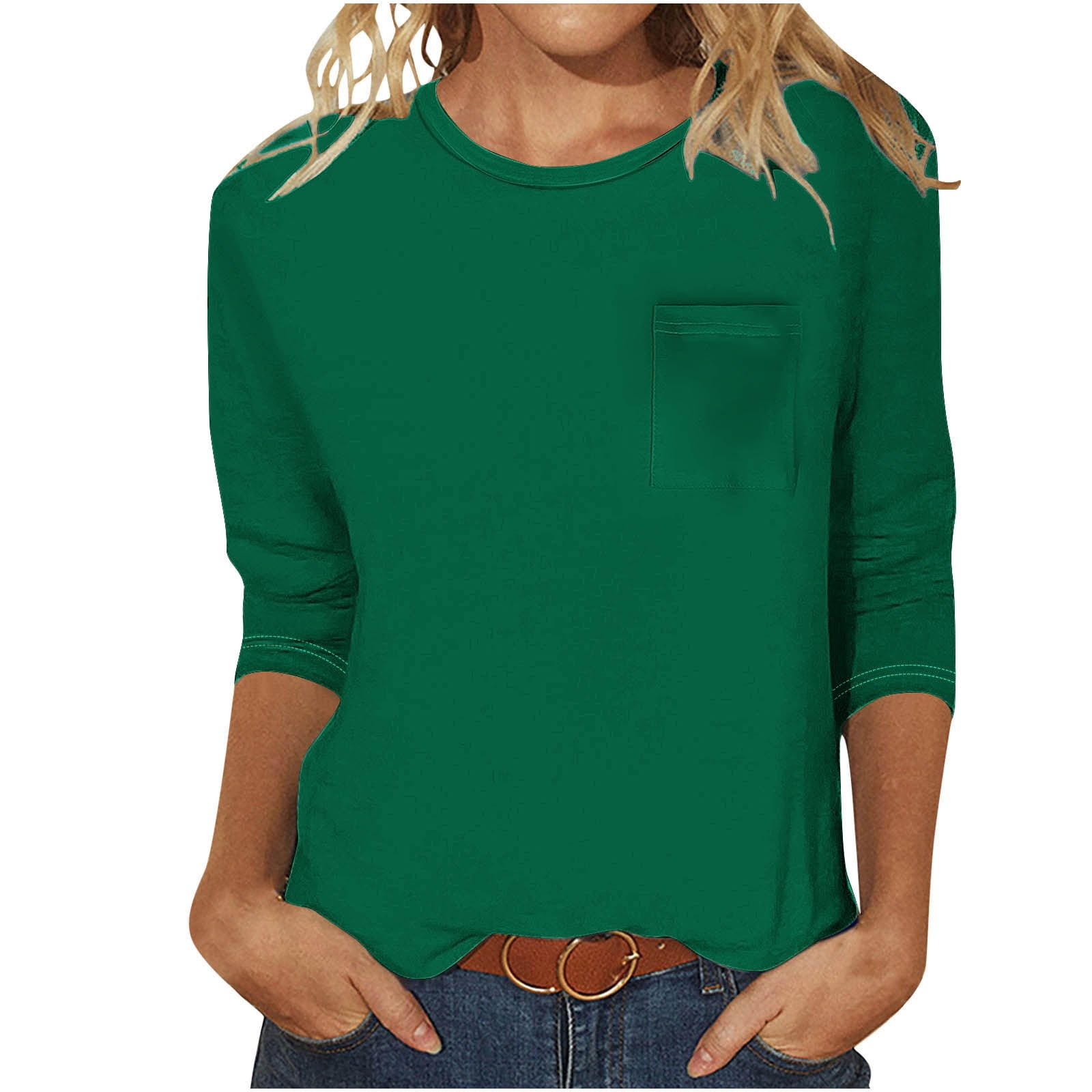 Click here for Aherbiu T Shirts For Women Crew Neck 3/4 Sleeve Sh... prices