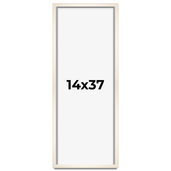 40x12 Frame White Wash Solid Wood Picture Frame | 0.75 Inch Moulding ...