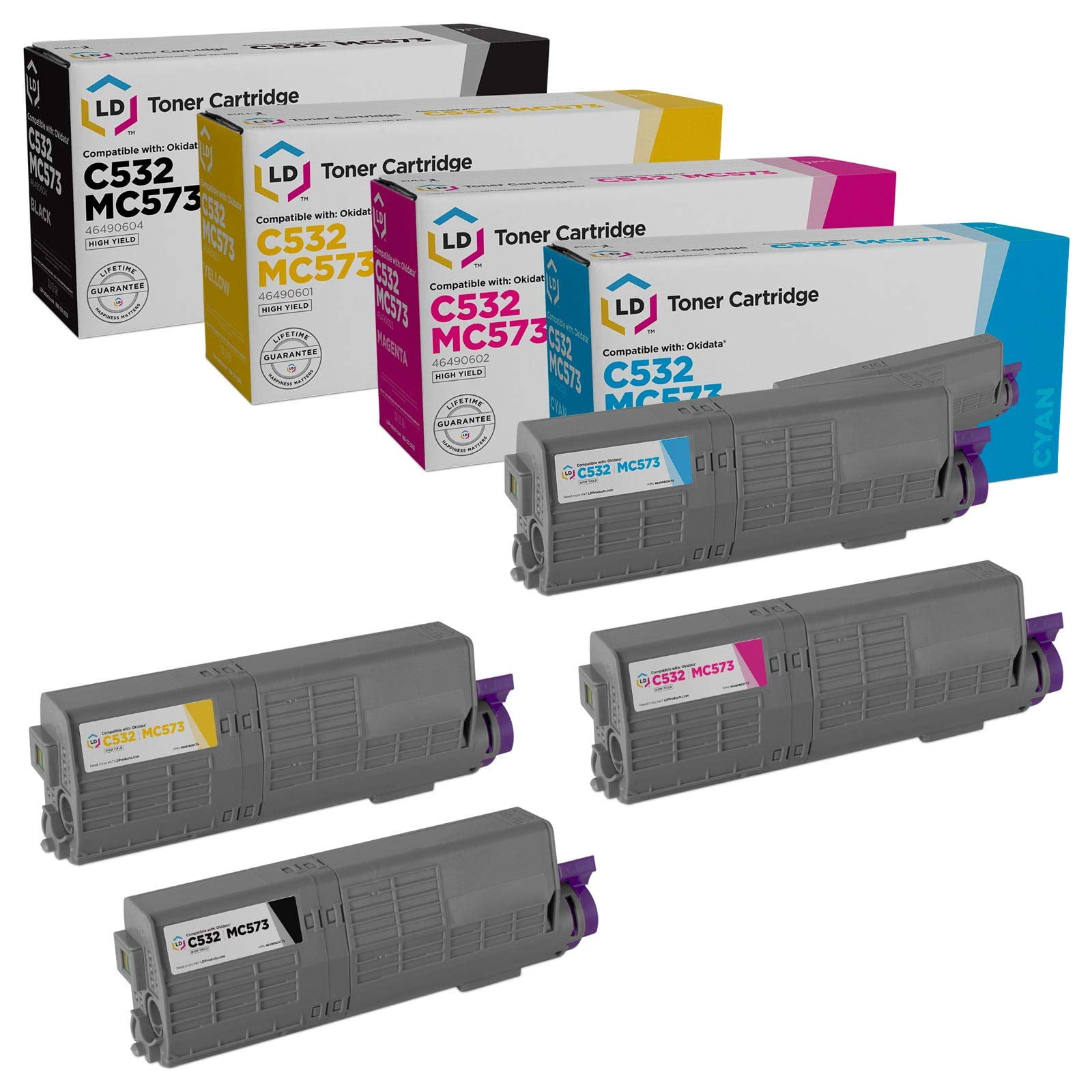 LD Compatible Toner Cartridge Replacements for Okidata C532 & MC573 ...