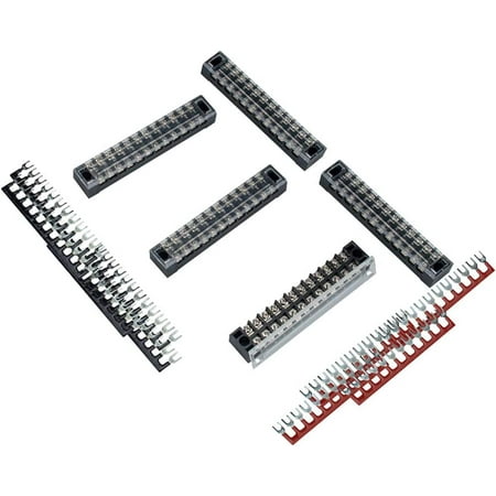 5 Sets 12 Positions Dual Row Terminal Strip Blocks 12P Terminals ...