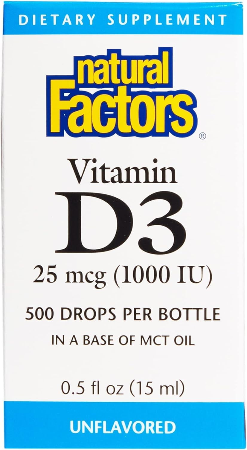 Gotas de vitamina D3 Natural Factors 1000 UI (25 mcg) 15 ml | Bodega ...