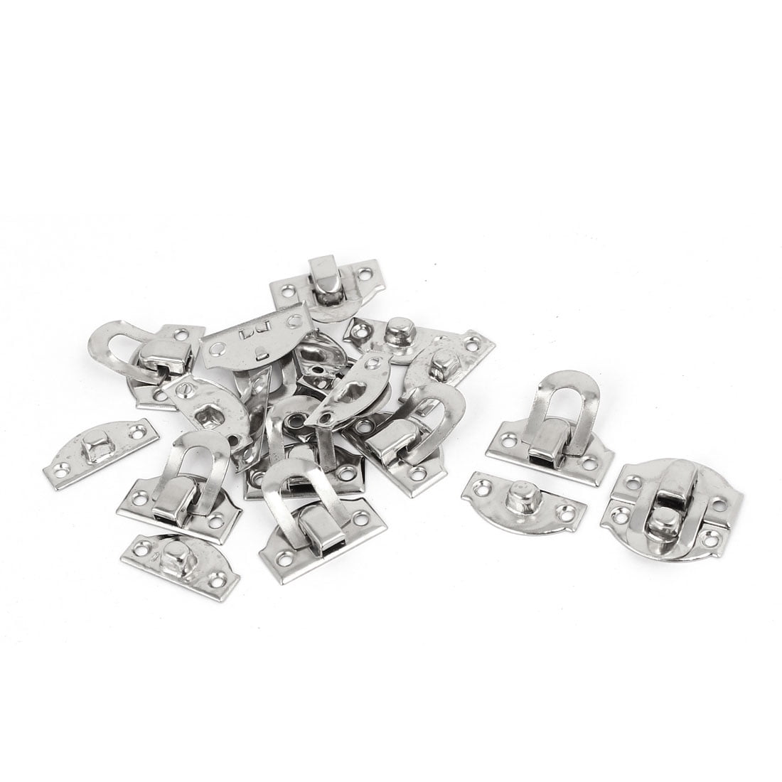 Uxcell Wood Box Chest Latch Hasp Lock Hook Hinge Silver Tone 10pcs ...