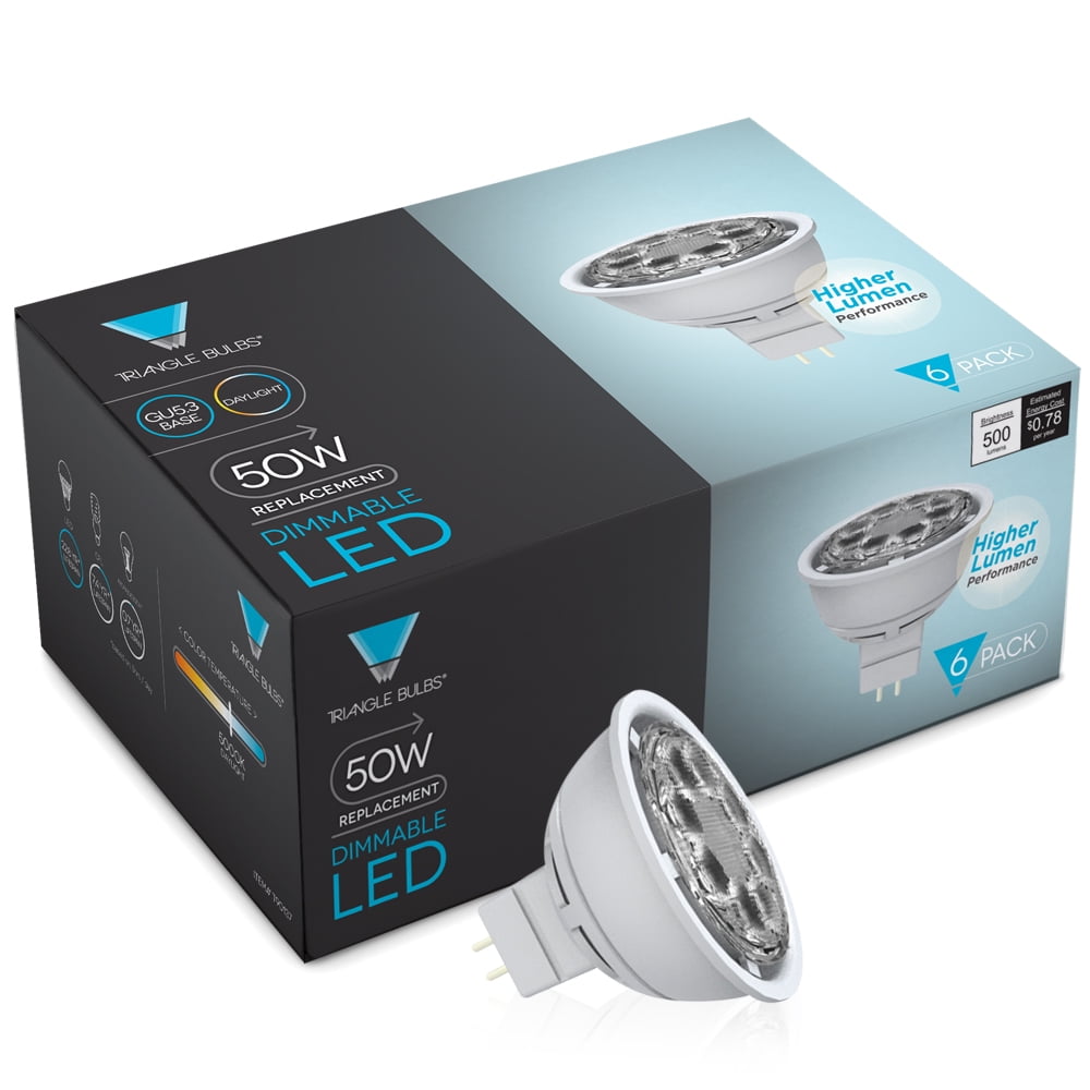 Triangle Bulbs LED MR16 8-Watt, 12V, Non-Dimmable, 550 Lumens, 50W ...