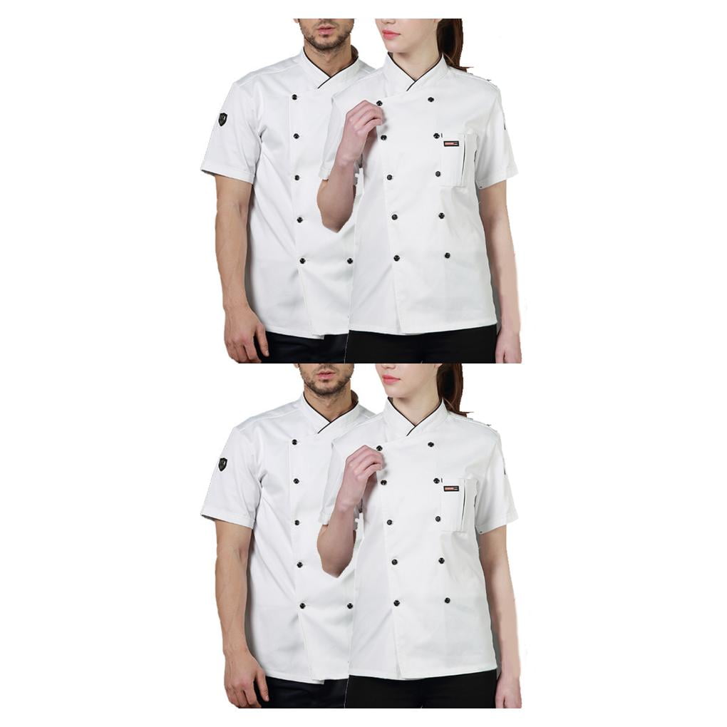 Kironypik Cotton Chef Uniform Shirts for Men Chef Coat Apron Buttons ...