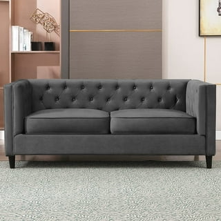 Living Room Sofa, Modern Upholstered Loveseat with Button Tufted ...