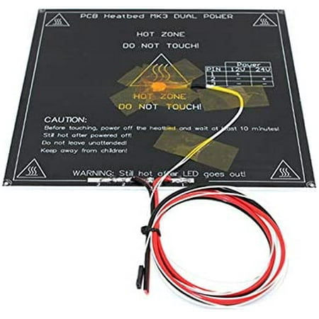 3D Printer Parts MK3 Heatbed Dual Power Heated+LED+Resistor+Cable+100K ...