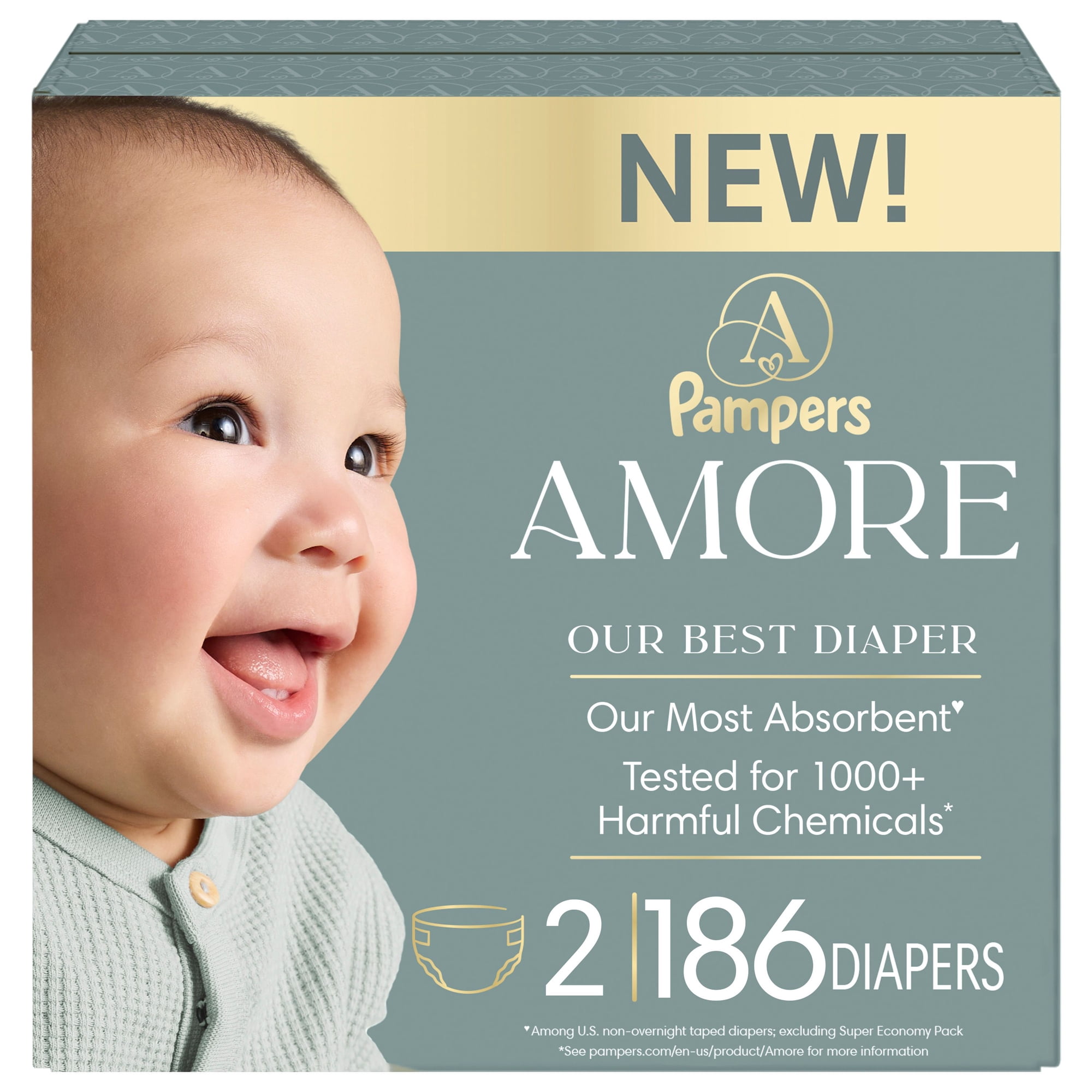 Click here for New Pampers Amore  Size 2  Lbs (10-22 Lbs)  186 Co... prices