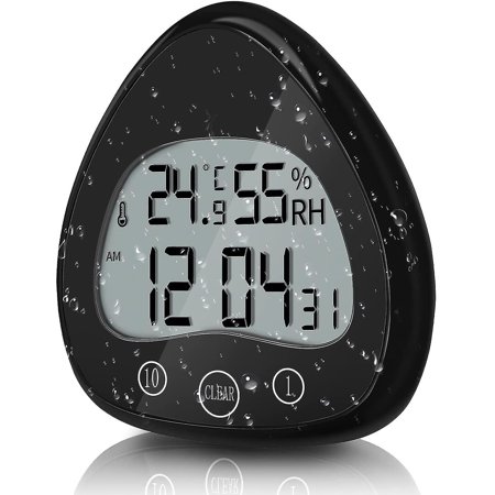 Junmo Digital Shower Clock, Waterproof Bathroom Timer Wall Clock ...