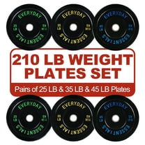 FlexWave 2-Inch Olympic Bumper Weight Plate Set，with Steel Hub, Black ...