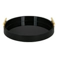 Kate and Laurel Lipton Modern Round Tray, 15.5" Diameter, Black and ...