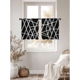 Black Geometric Sheer Curtains for Living Room Bedroom Abstract Stripes ...
