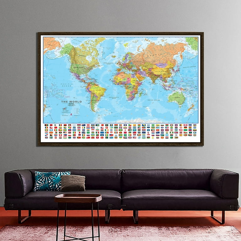 Maps International Giant World Map Mega-Map Of The World 46, 40% OFF