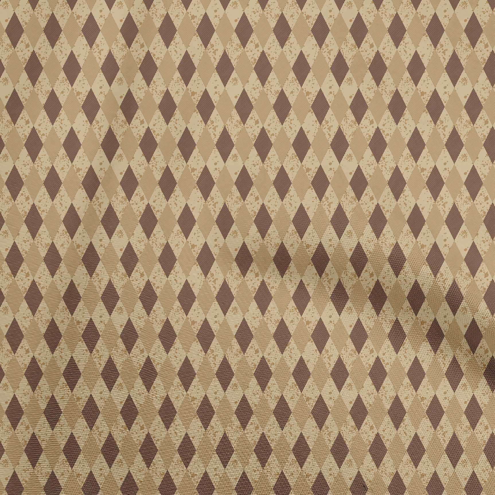 oneOone Silk Tabby Light Brown Fabric Argyle Fabric For Sewing Printed ...