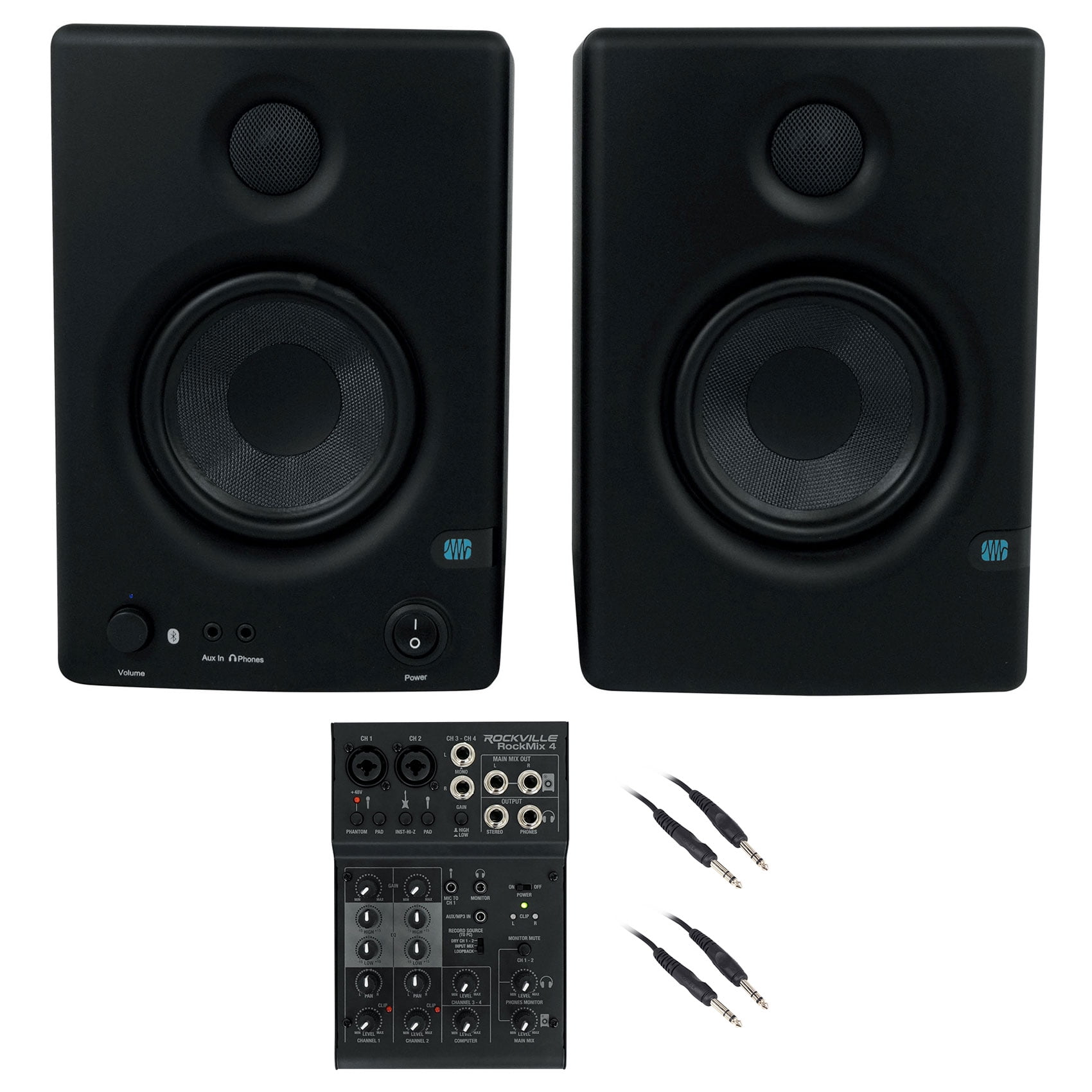 2) Presonus Eris E4.5 BT 50w 2-Way 4.5" Studio Monitors Speakers ...