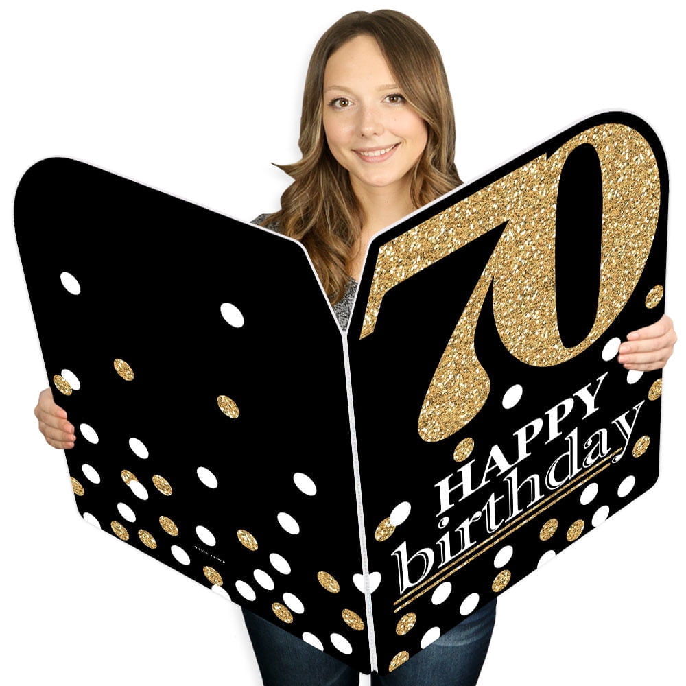 Adult 70th Birthday Gold Happy Birthday Giant Greeting Card Big